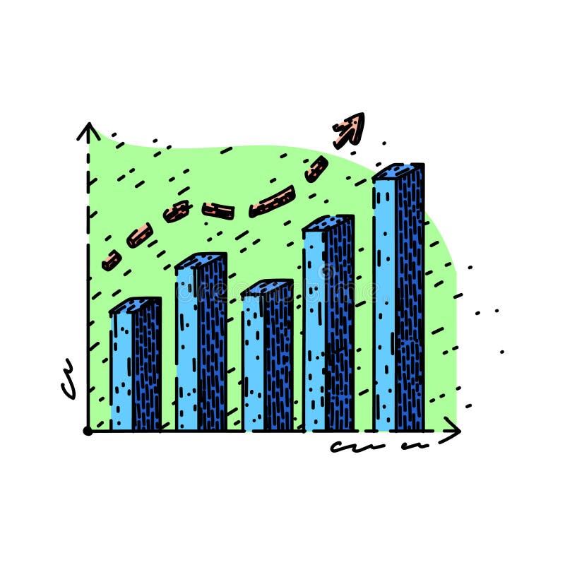Analytics Graph Sketch Hand Drawn Vector Stock Vector - Illustration of ...