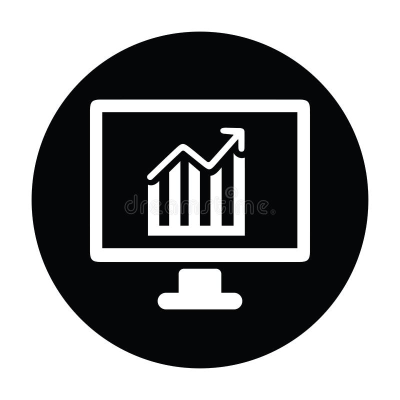 Analytics, Growth Graph Black Icon Stock Vector - Illustration of icon ...