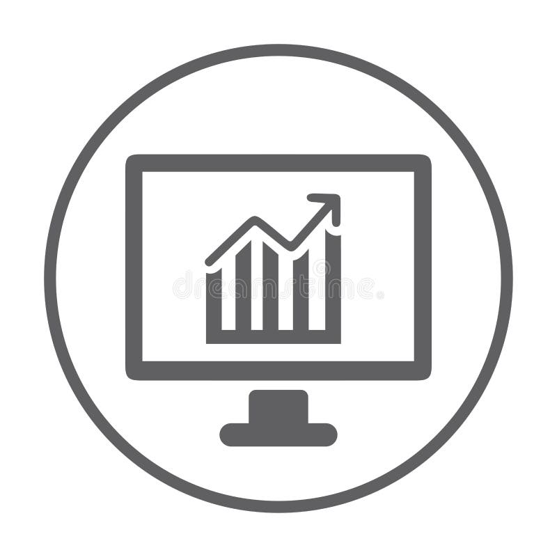 Analytics, Growth Graph Gray Icon Stock Vector - Illustration of ...