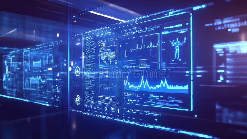 Time Analytics Healthcare Dashboard Holographic Display Ai Stock ...