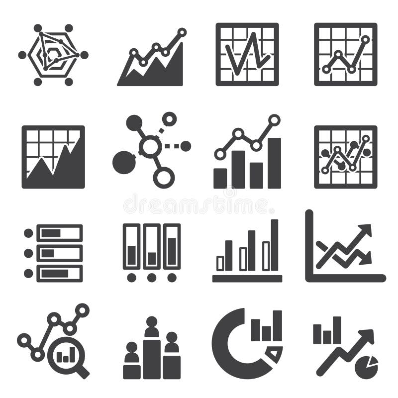 Analytics icon set stock vector. Illustration of organization - 53364787