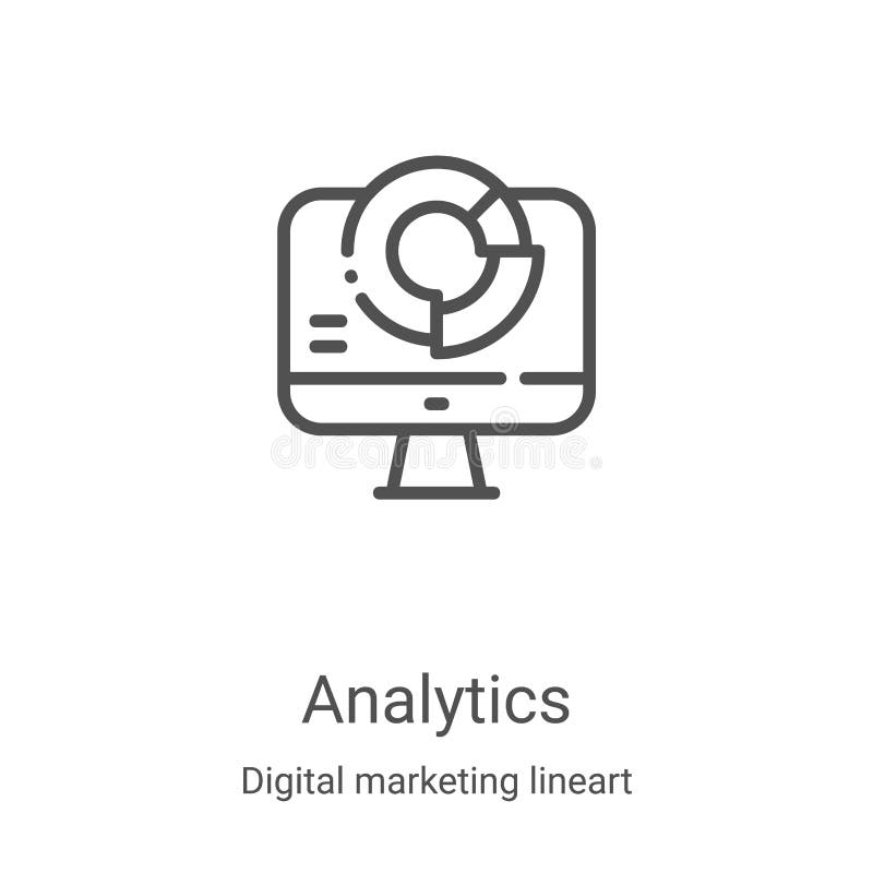 Analytics Icon Vector from Digital Marketing Lineart Collection. Thin ...