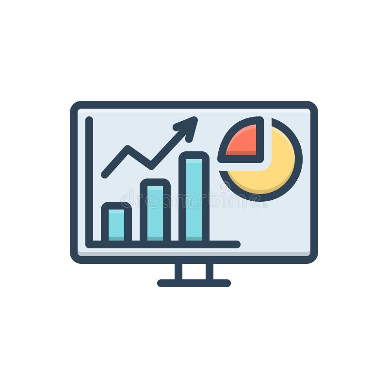 Color Illustration Icon for Analytics, Statistic and Screen Stock ...
