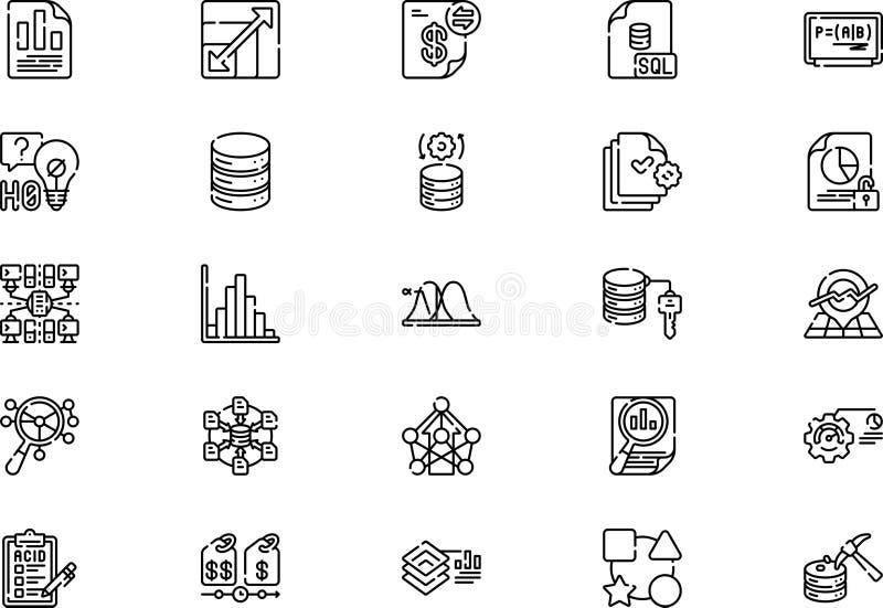 Analytics Icons Collection is a Vector Illustration with Editable ...