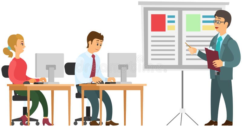 Man Analyses Digital Report with Data. Statistical Indicators and ...