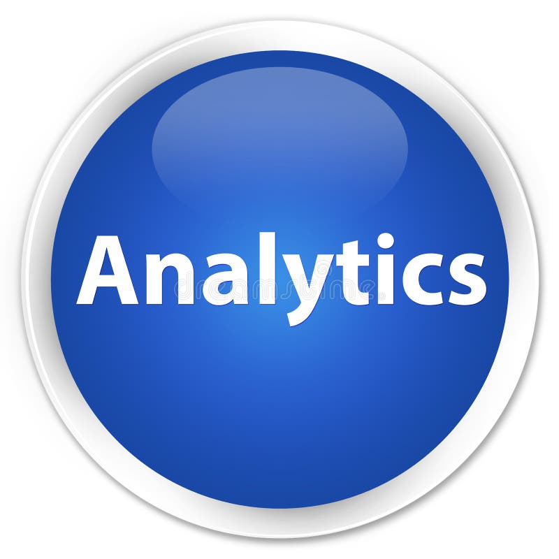 Analytics Premium Blue Round Button Stock Illustration - Illustration ...