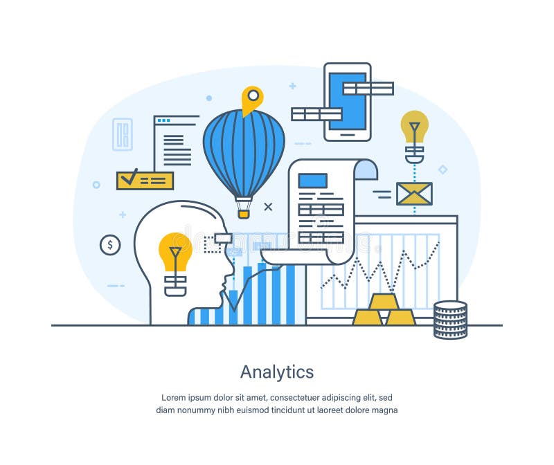 Analytics Process To Analyze and Interpret Business Data Stock Vector ...