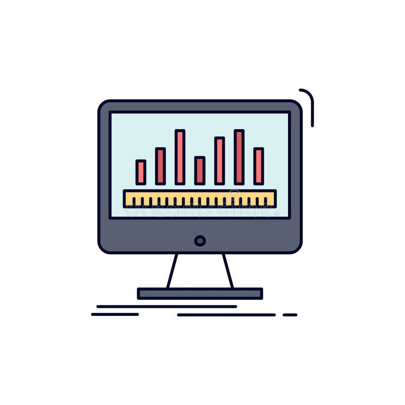 Analytics, Processing, Dashboard, Data, Stats Flat Color Icon Vector ...