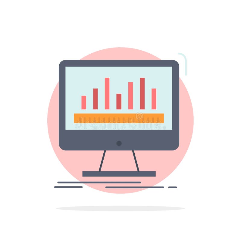 Analytics, Processing, Dashboard, Data, Stats Flat Color Icon Vector ...