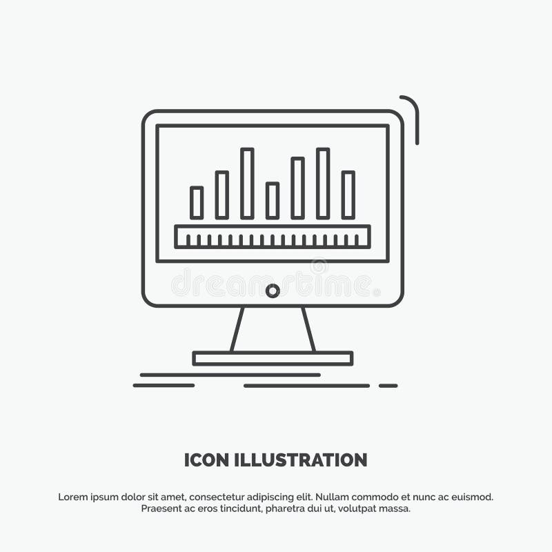 Analytics Processing Dashboard Data Stats Icon Line Vector Gray Symbol For Ui And Ux
