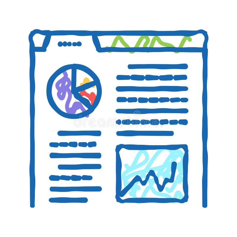 Analytics Report Icon Doodle Illustration Stock Illustration ...