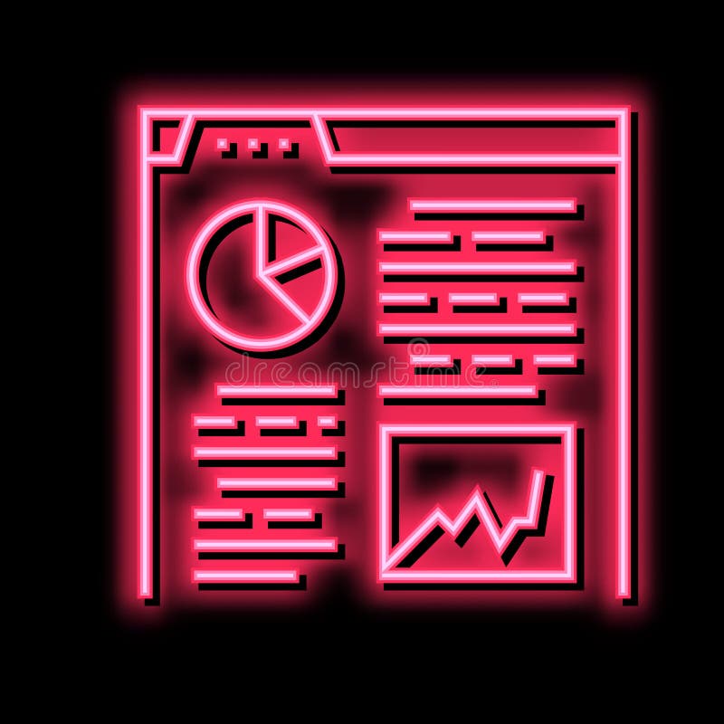 Analytics Report Neon Glow Icon Illustration Stock Vector ...