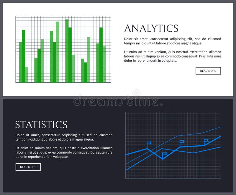 Analytics Collection of Pages Vector Illustration Stock Vector ...