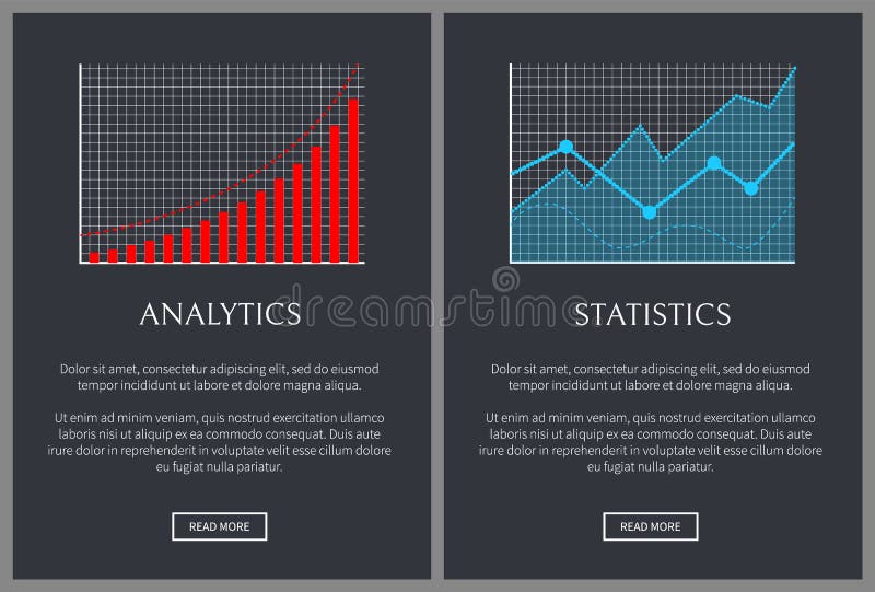 Analytics and Statistics Graphics on Web Pages Stock Vector ...