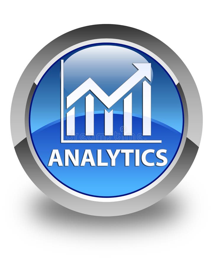 Analytics (statistics Icon) Glossy Blue Round Button Stock Illustration ...