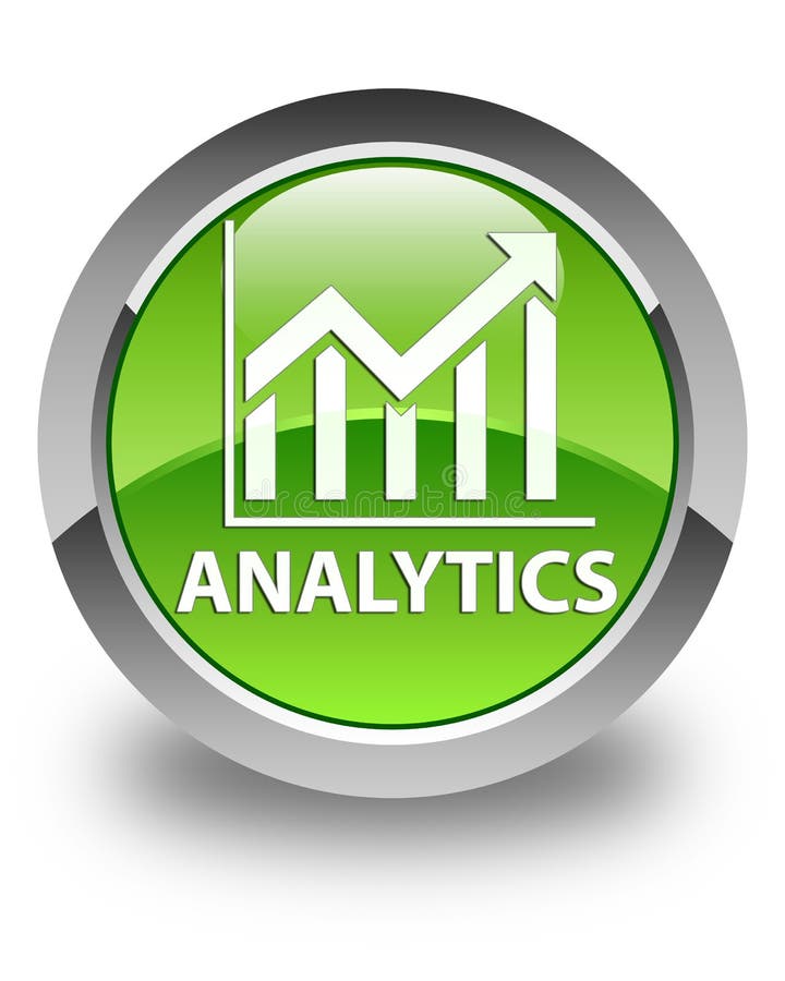 Analytics (statistics Icon) Glossy Green Round Button Stock ...