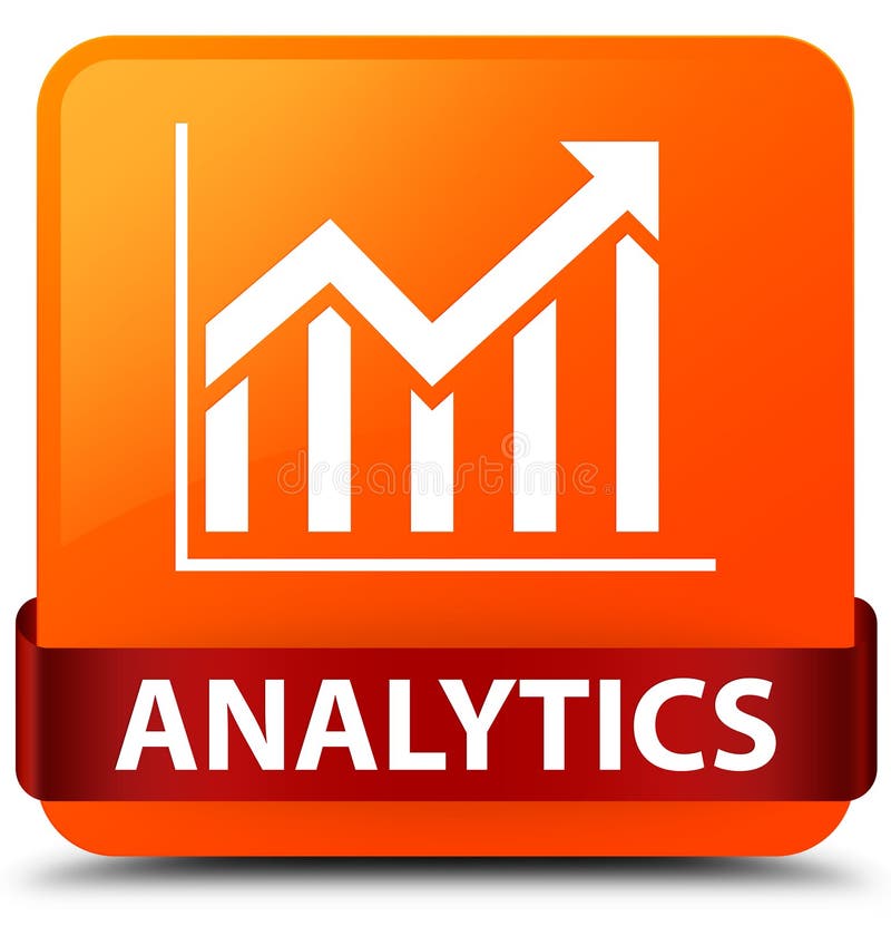 Analytics (statistics Icon) Orange Square Button Red Ribbon in M Stock ...