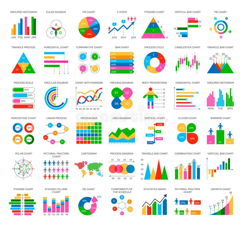 Analytics Statistics Icons in Flat Style Vector Stock Vector ...