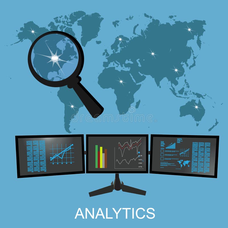Analytics and Statistics Illustration, Vector Stock Vector ...