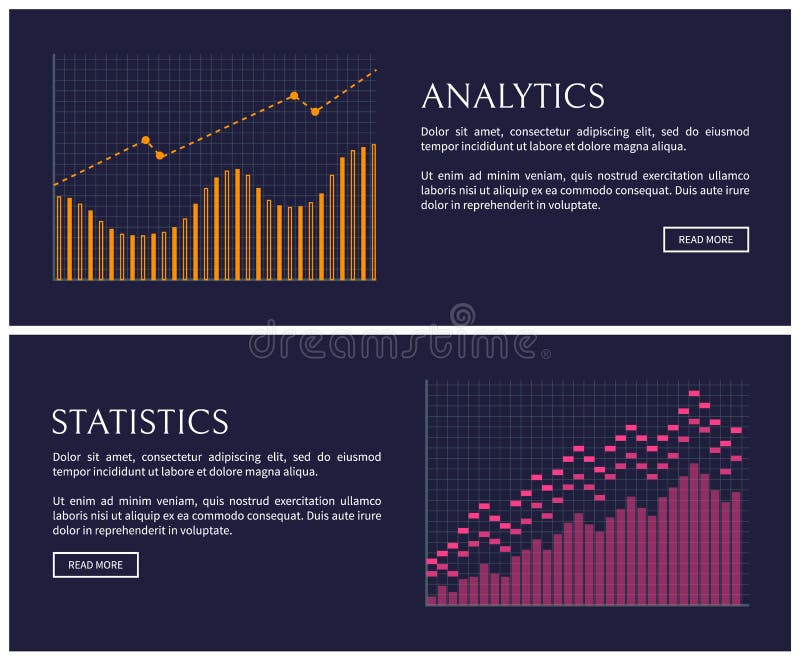 Statistics Blue Collection Vector Illustration Stock Vector ...
