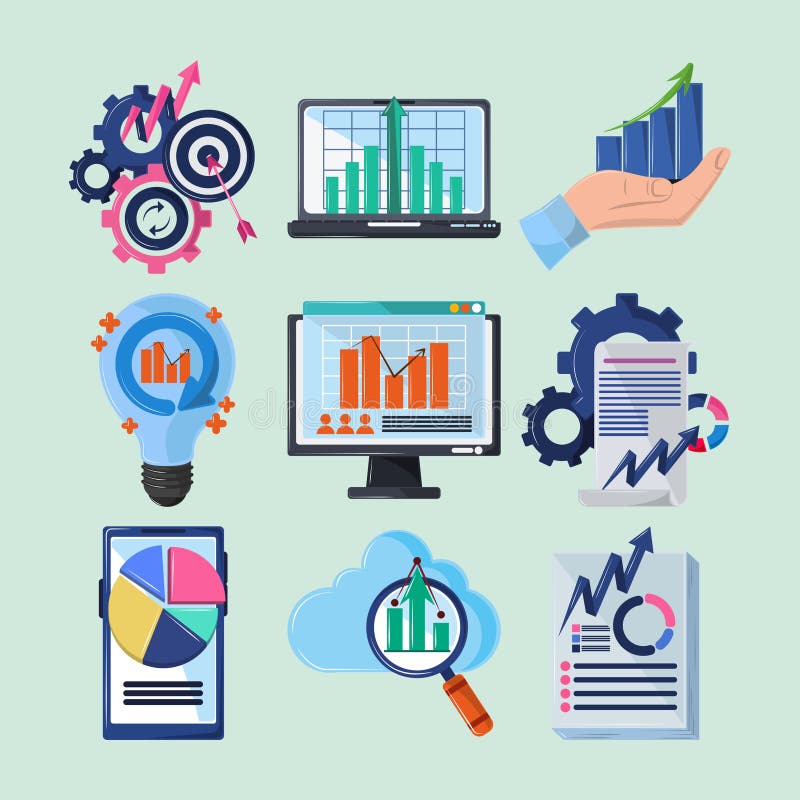 Analytics Statistics Success Stock Vector - Illustration of chart, data ...