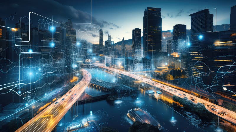 Analytics stream data stock illustration. Illustration of smartcity ...