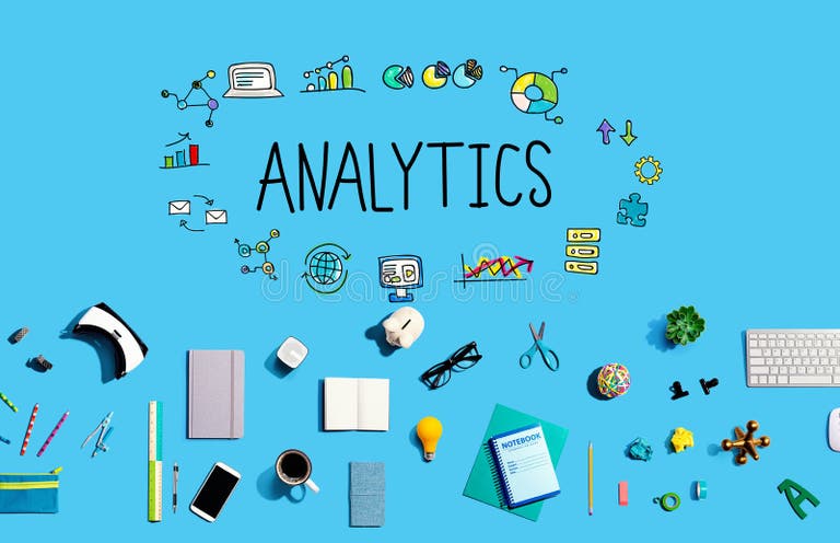 Analytics Theme with Electronic Gadgets and Office Supplies Stock Image ...