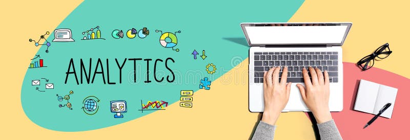 Analytics Theme with Person Using a Laptop Stock Photo - Image of ...