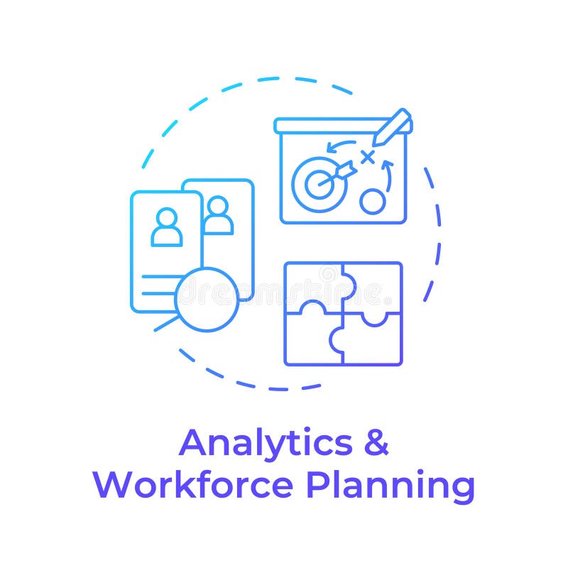 Analytics and Workforce Planning Blue Gradient Concept Icon Stock ...