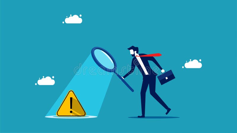 Analyze the Cause of the Problem. a Businessman with a Magnifying Glass ...