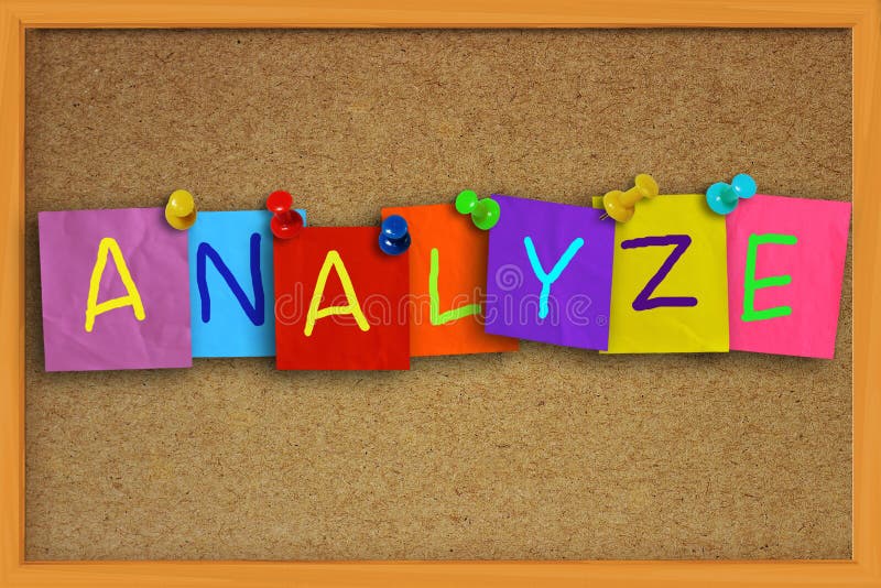 The Word ANALYZE is Written on a Yellow Background with Charts and ...