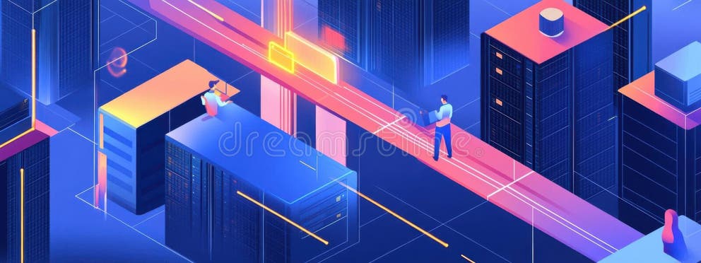 Analyze Data Flow and Optimize Server Performance with Effective Management Stock Illustration ...