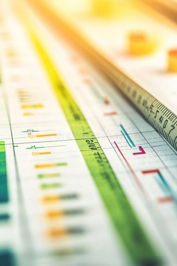 Analyze Data and Measure with a Ruler on Graph Paper with Metric Scale ...