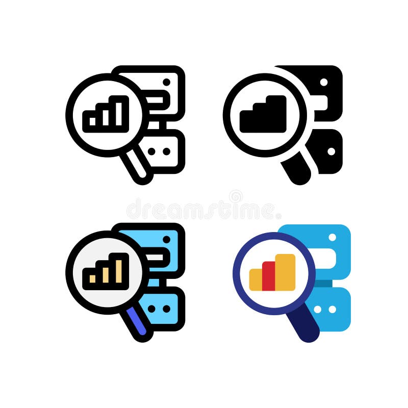 Analyze Data Statistic Performance Robot Find and Search Icon, Logo ...