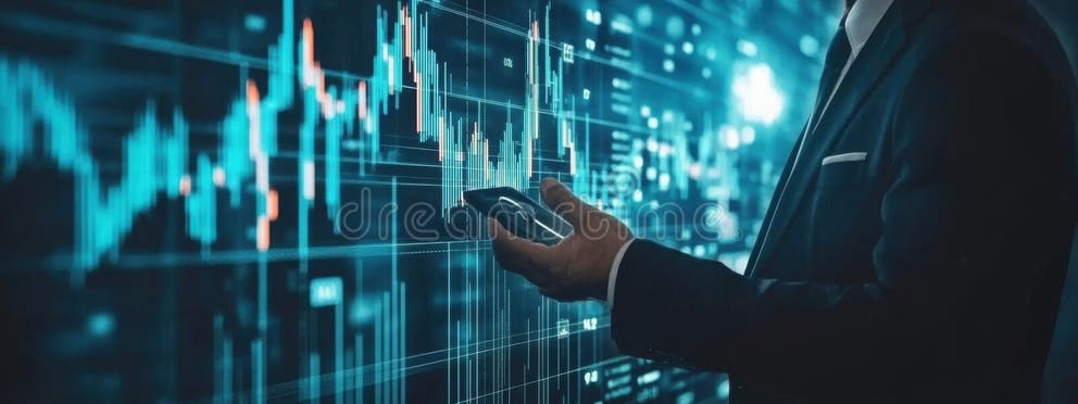 Analyze Graph Data with Mobile Device, Insightful Analytics Theme Stock ...