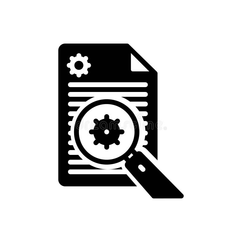 Black Solid Icon for Analyze, Examine and Inspect Stock Vector ...