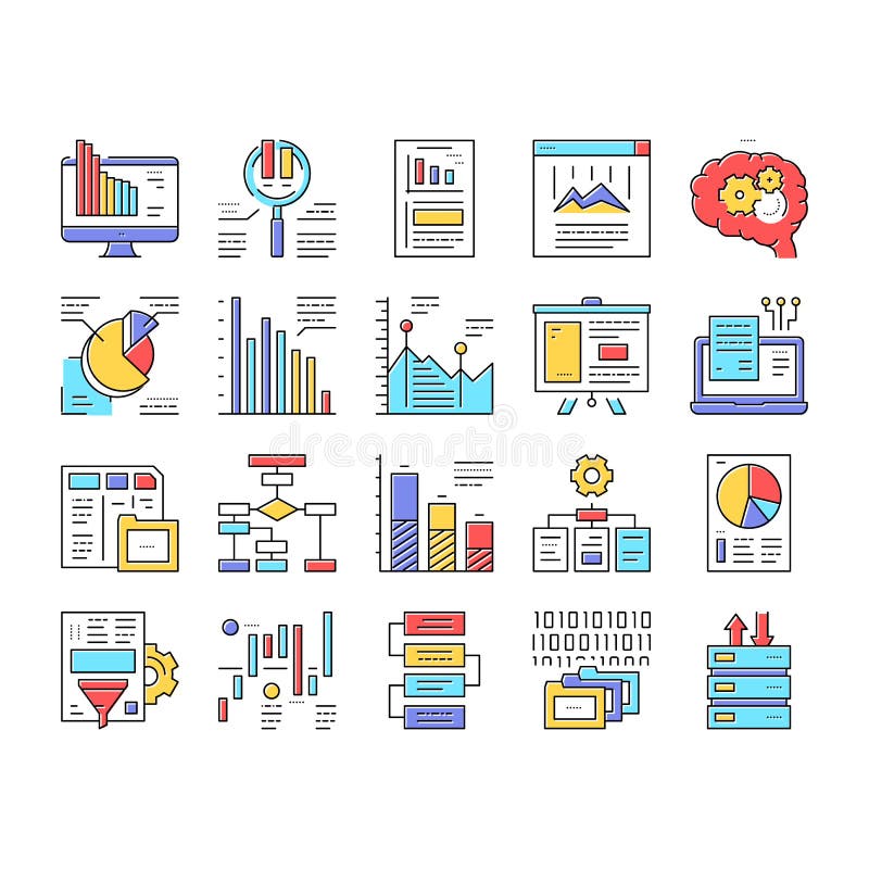 Analyze Infographic Collection Icons Set Vector . Stock Vector ...