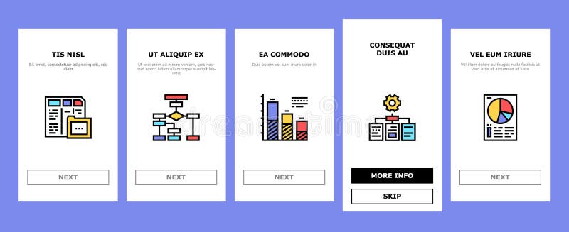 Analyze Infographic Onboarding Icons Set Vector Stock Vector ...