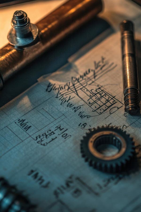 Analyze Mechanical Blueprint Gear and Parts, a Look into Engineering ...
