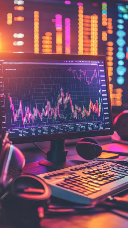 Analyze Stock Market Data Computer Screen Financial Success Theme Stock ...
