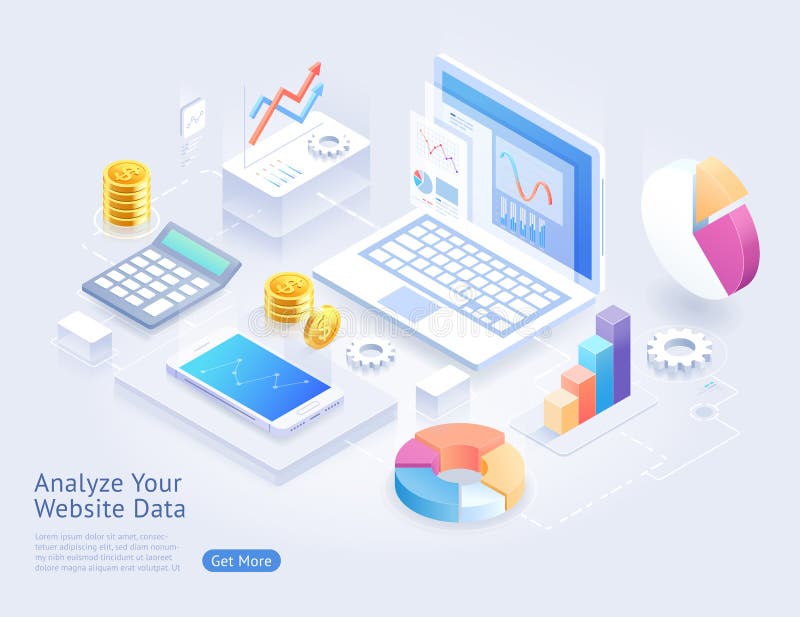 Analyze Website Application Development Vector Isometric Illustrations ...
