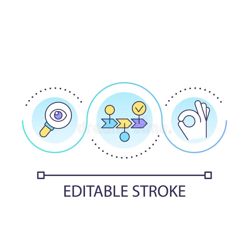 Analyze Workflow Loop Concept Icon Stock Vector - Illustration of ...