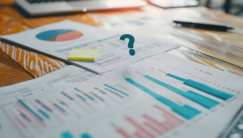 Analyzed Business Reports and Charts on a Workspace Table with Question ...