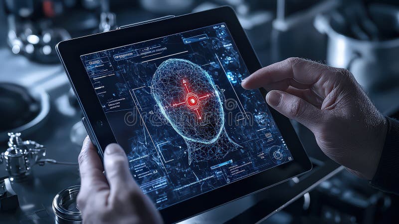 Analyzing Advanced Facial Recognition Technology Lab Setting Digital ...