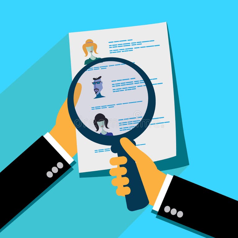 Analyzing Applicants Resume, Flat Design Vector Illustration Stock ...