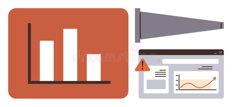 Analyzing Bar Graph and Rising Chart with Warning Symbol in Simple UI ...