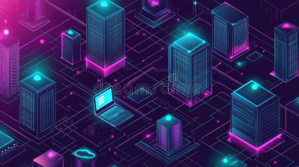Analyzing Big Data and Data Stream in an Isometric View. Computer Storage, Laptop Workstation ...