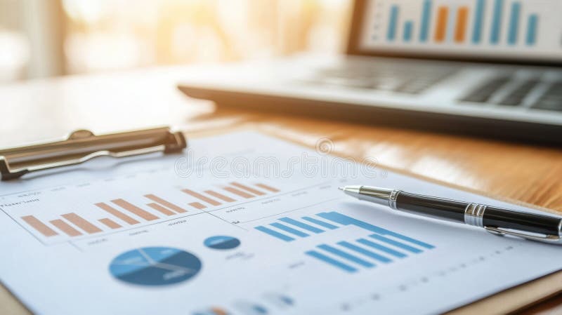 Analyzing Business Data with Charts and Graphs on a Desk for Effective ...