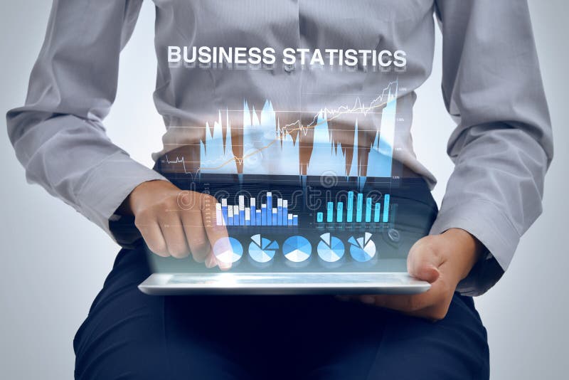 Analyzing Business Data with the Help of Technology. a Businesswoman ...