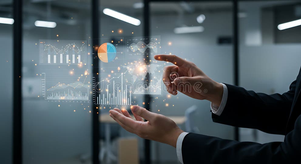 Analyzing Business Data with Interactive Touchscreen Technology for Future Insights Stock ...